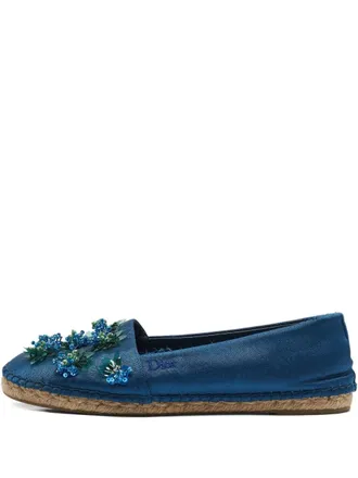 Dior espadrilles à ornements de perles - Bleu