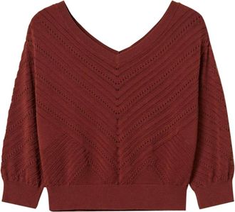 Twin-Set Actitude, Femme, Pulls, Brun, Taille: 40 FR V-neck Tricots