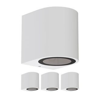 LEDs Com 4 pièces Applique ALSE pour lextérieur, IP54, Downlight, blanc mat, ronde, 1x GU10 max. 35W