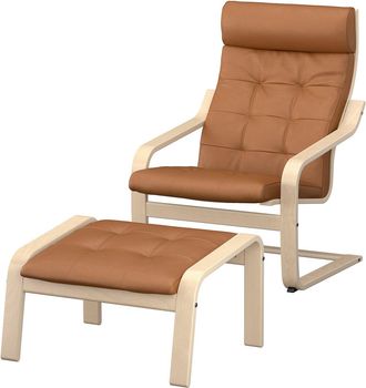 IKEA PO&Auml;NG Sessel und Hocker