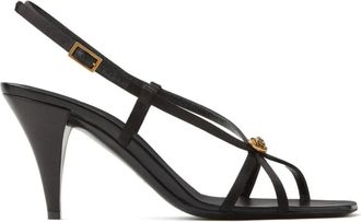 Versace Femme, Chaussures, Noir, Taille: 38 EU Sandales &agrave; talons en satin