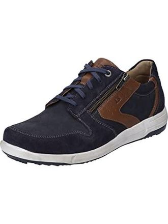 Josef Seibel Homme Baskets Basses Enrico 20, Monsieur Baskets,Largeur G (Normale),Semelle intérieure Amovible,Bleu (Indigo-Kombi),45 EU / 10 UK