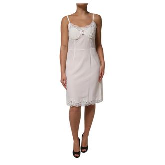 Dolce & Gabbana Spitzenbesetztes Seiden-Slipdress - - Dresses - Damen - Wei&szlig; - XL
