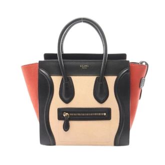 Celine Pre-owned Luggage Micro Shopper Leather Suede Tote Bag - Femme - Pre-owned - Multicolore - Taille: ONE Size