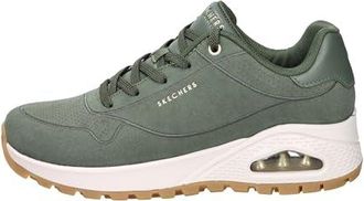 Skechers Femme Uno Rugged Chillproof Basket, Olive Suede/Duraleather/Embroidery Trim, 39.5 EU