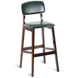 Generic Barhocker in Tresenh&ouml;he, Tresenhocker aus PU-Leder mit R&uuml;cken- und Fu&szlig;st&uuml;tze, K&uuml;cheninsel-Fr&uuml;hst&uuml;cksbarst&uuml;hle, Holzrahmen, 136 kg