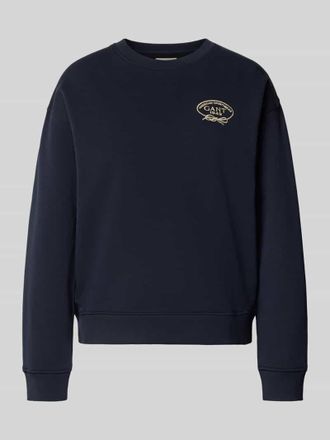 GANT Sweatshirt mit Label-Stitching und Rundhalsausschnitt