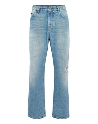 Philipp Plein Denim Trousers Beach Boy Fit 5 Pockets Signature