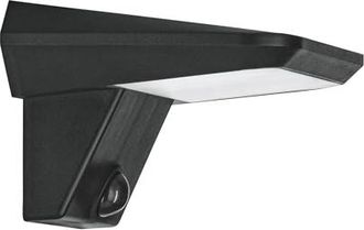 Eglo LED Wandlampe außen Porrassa, Outdoor Solarlampe mit Bewegungsmelder und Dämmerungssensor, Außenlampe solar aus schwarzem Kunststoff, IP44