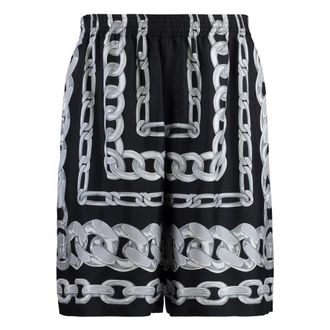 Versace Seiden Medusa Chain Print Shorts - - Shorts - Herren - Schwarzk - M