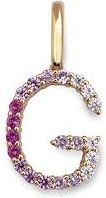 Singularu Charm Letter Spark Sakura. Initiale en argent sterling avec finition plaquée or 18kt et zirconium Bijoux pour femmes. Lettre G