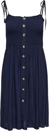 Only Onlannika S/L Smock Dress WVN Noos Robe dété, Bleu, 38 Femme