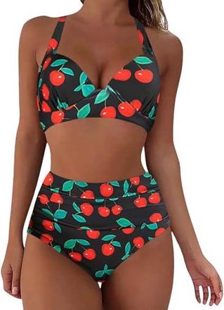 Generic Bikini pour femme - Sexy et &eacute;l&eacute;gant - Deux pi&egrave;ces - Triangle - Col en V - Push Up - Bikini de plage - Maillot de bain ventre plat - Haut de bikini ave