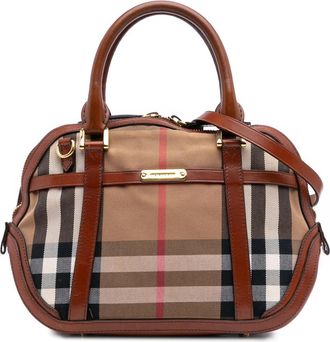 Burberry Hobo Bags - Small Leather Trimmed House Check Canvas Bridle Or - Gr. unisize - in Braun - für Damen