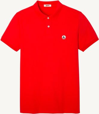 Jott Polo homme en coton biologique Rouge vif Marbella - Taille S