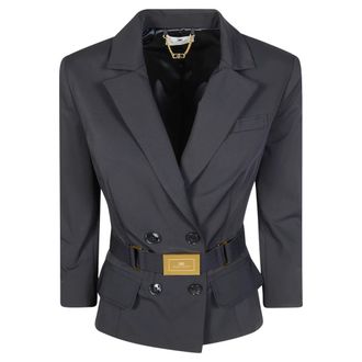 Elisabetta Franchi Technische Bi-elastische Jacke - - Jackets - Damen - Schwarzk - M