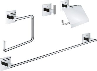 GROHE QuickFix Start Cube - Bad-Accessoires-Set 4 in 1, verchromt 41115000 - Grohe
