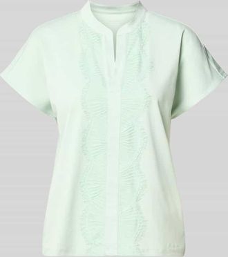 Marc Cain Regular Fit Bluse aus Baumwoll-Mix mit Spitzenbesatz