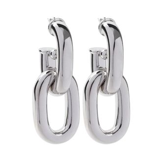 Paco Rabanne Silberne Double XL Link Ohrringe - - Accessories - Damen - Grau - ONE SIZE