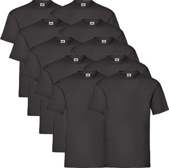 Fruit Of The Loom 10 T Shirts Valueweight T Rundhals S M L XL XXL 3XL 4XL 5XL Übergröße Diverse Farbsets auswählbar, 10erSchwarz + 1 HL Kauf Notizblock, 5XL