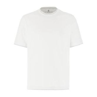 Brunello Cucinelli T-Shirt mit Lagen-Optik - - Tops - Herren - Wei&szlig; - S