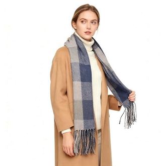 Miss Lulu Oak & Tea Écharpe Dhiver Chaude pour Femme Motif Tartan Toucher Cachemire Cadeau Femmes