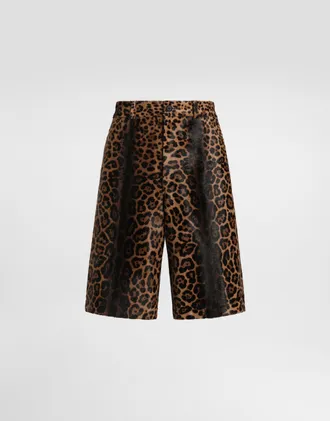 Dolce & Gabbana Leopard-print Calfskin Trousers - Mann Hosen Und Shorts Mehrfarbig 50