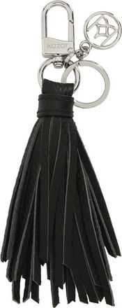 Kazar Eleganter schwarzer Leder Schl&uuml;sselanh&auml;nger mit einer Kupplung und silbernen Akzenten - - Accessories - Damen - Schwarzk - ONE SIZE