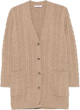 Max Mara Femme, Pulls, Beige, Taille: 38 FR Calotta Cardigan