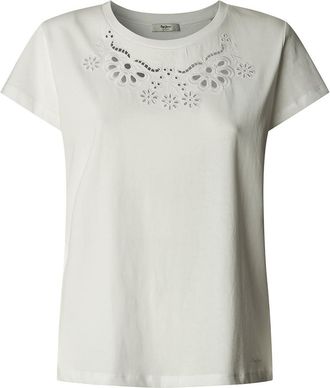 Pepe Jeans London Damen Amber T-Shirt, Wei&szlig; (Wei&szlig;), L