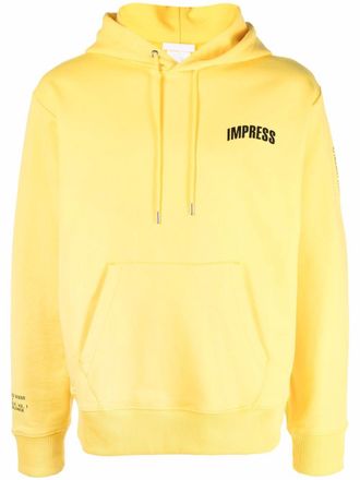 Helmut Lang hoodie &agrave; slogan imprim&eacute; - Jaune