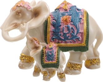 Milisten Elefantenfigur aus Kunstharz Mutter und Kind Skulptur Filigrane Tischdekoration f&uuml;r Wohnzimmer und B&uuml;ro Widerstandsf&auml;higes Harzornament Nostalgisches 