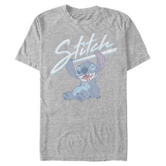 Disney Unisex Lilo and Stich Stitch Wink Organic Short Sleeve T-Shirt, Melange Grau, S