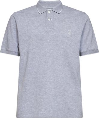 Brunello Cucinelli Homme, Tops, Gris, Taille: 2XS Polo Brod&eacute;