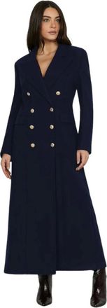 Relish Femme, Manteaux, Bleu, Taille: 40 FR Doppiopetto Lungo