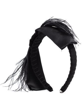 Gigi Burris Millinery serre-t&ecirc;te Bernadette orn&eacute; de plumes - Noir