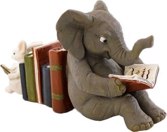 Lurrose Lesen Buch Statue Harz Handwerk Wohnkultur Garten Statue B&uuml;cherregal Ornament