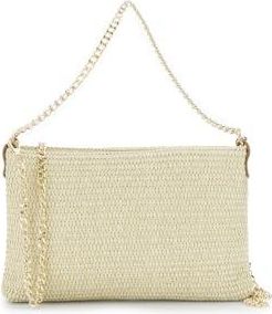 Caf&egrave;noir Pochette En Raphia Avec Double Bandouli&egrave;re Cha&icirc;ne, Pour Femme, Couleur Gris, Taille Taille Unique