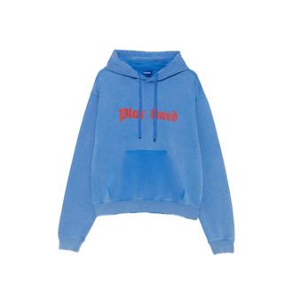 Dagger Slogan-print Distressed Hoodie