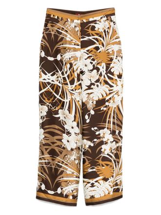 Max Mara pantalon en soie - Marron