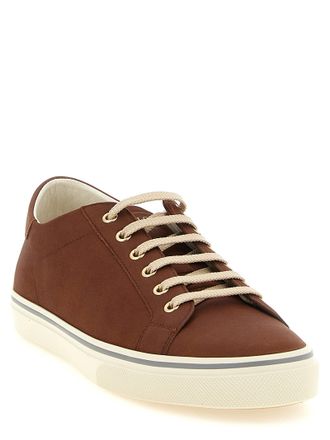 Brunello Cucinelli Calf Leather Low-Top Sneaker - Brown