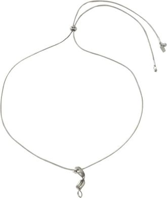 Dansk Copenhagen Femme, Accessoires, Gris, Taille: ONE Size Ingrid Waterproof Silver Stainless Steel Long Necklace - Adjustable Chain & Brushed Finished