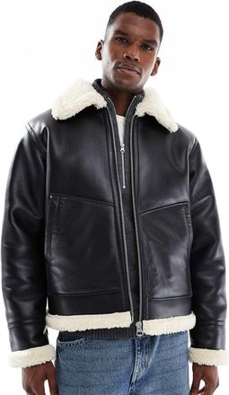 Jack & Jones Blouson aviateur en imitation cuir - Noir