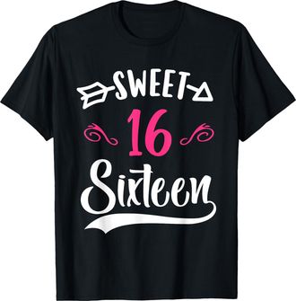 Mapanoli Design Girls Teen Cute Sweet Sixteen Sweet 16 Birthday T-Shirt