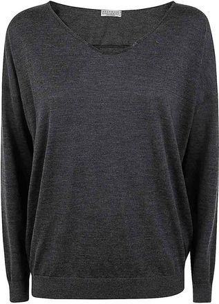 Brunello Cucinelli V-Pullover - Grau