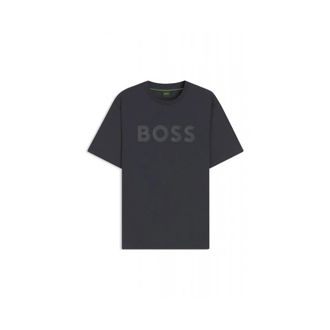 HUGO BOSS Structure Logo T-Shirt - - Tops - Herren - Blau - L