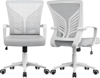 Yaheetech Bürostuhl Ergonomisch Schreibtischstuhl mit Schaukelfunktion Drehstuhl mit Gepolstertem Sitzkissen Chefsessel Höhenverstellbar fürs Arbeitszimmer/Büro