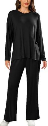 SHEKINI Ensemble Surv&ecirc;tement Femme 2 Pi&egrave;ces Loungewear &Eacute;l&eacute;gant Pyjama Manche Longue Pantalon Tenue D&eacute;contract&eacute; avec poches Hiver Pyjama Outfit Tracksuit Set