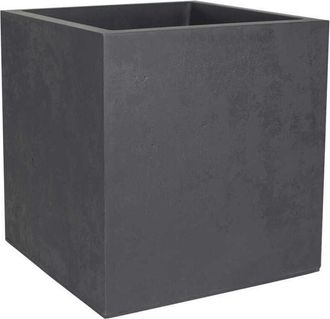 Eda Pot de fleur carr&eacute; Basalt 49,5 x H.49,5 cm - Gris anthracite- Eda