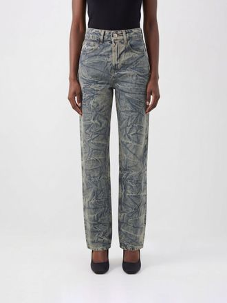 Federica Tosi Straight-Jeans mit mittlerer Leibh&ouml;he aus gebleichtem Baumwoll-Denim